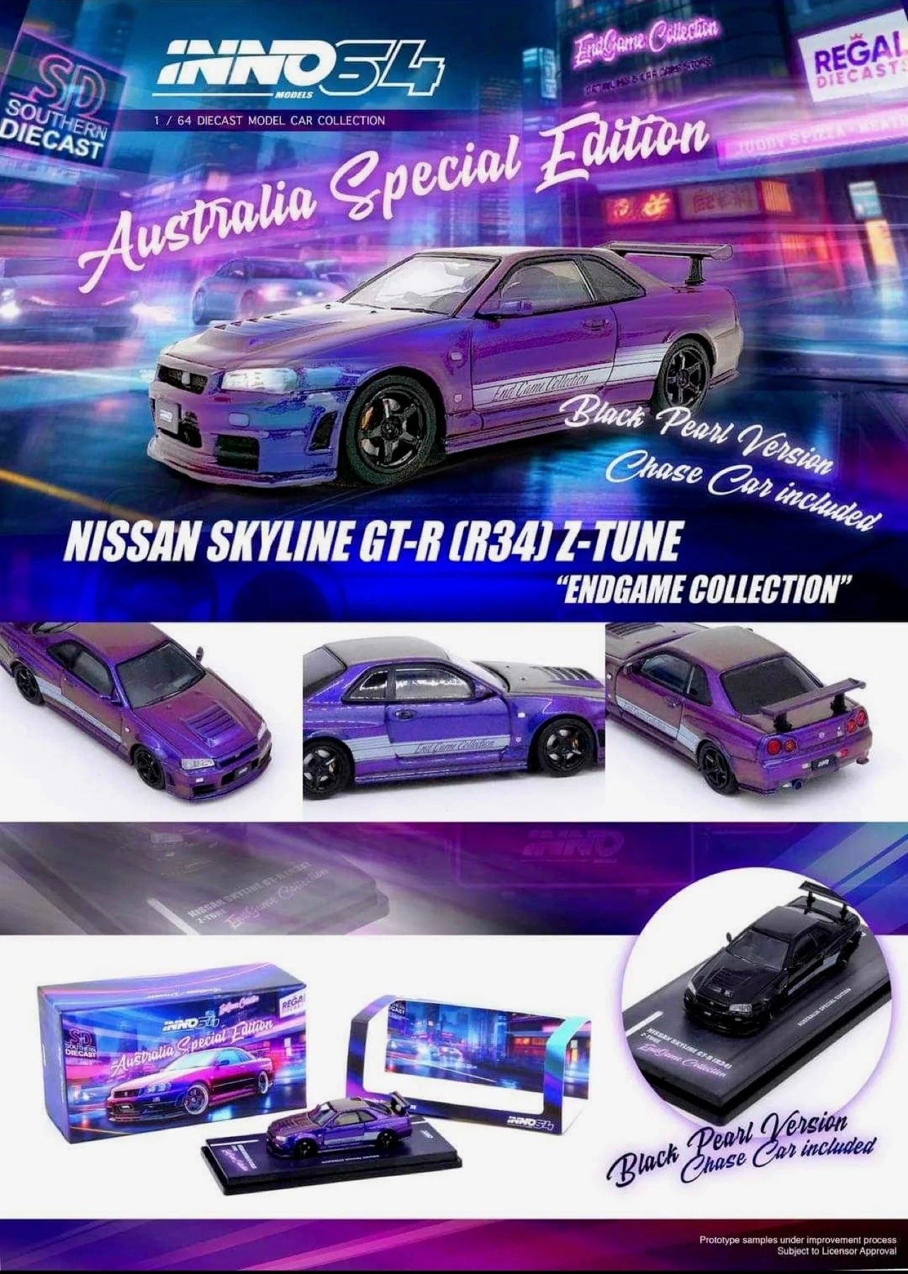Inno64 1:64 Nissan Skyline GT-R (R34) Z-Tune "ENDGAME COLLECTION" - Au – Myguycollectibles