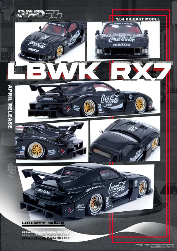 Inno64 1:64 Mazda RX7 FD3S LBWK LB-Super Silhouette - Black ...